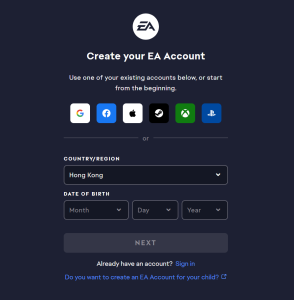 EA账号注册教程 – 奇游电竞加速器